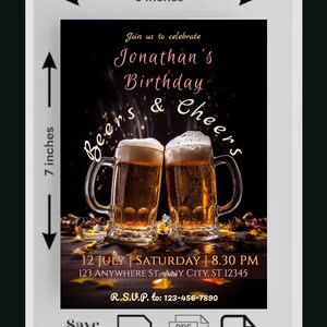 Editable Beer Surprise Birthday Party Invite, Adult Birthday Invite ...
