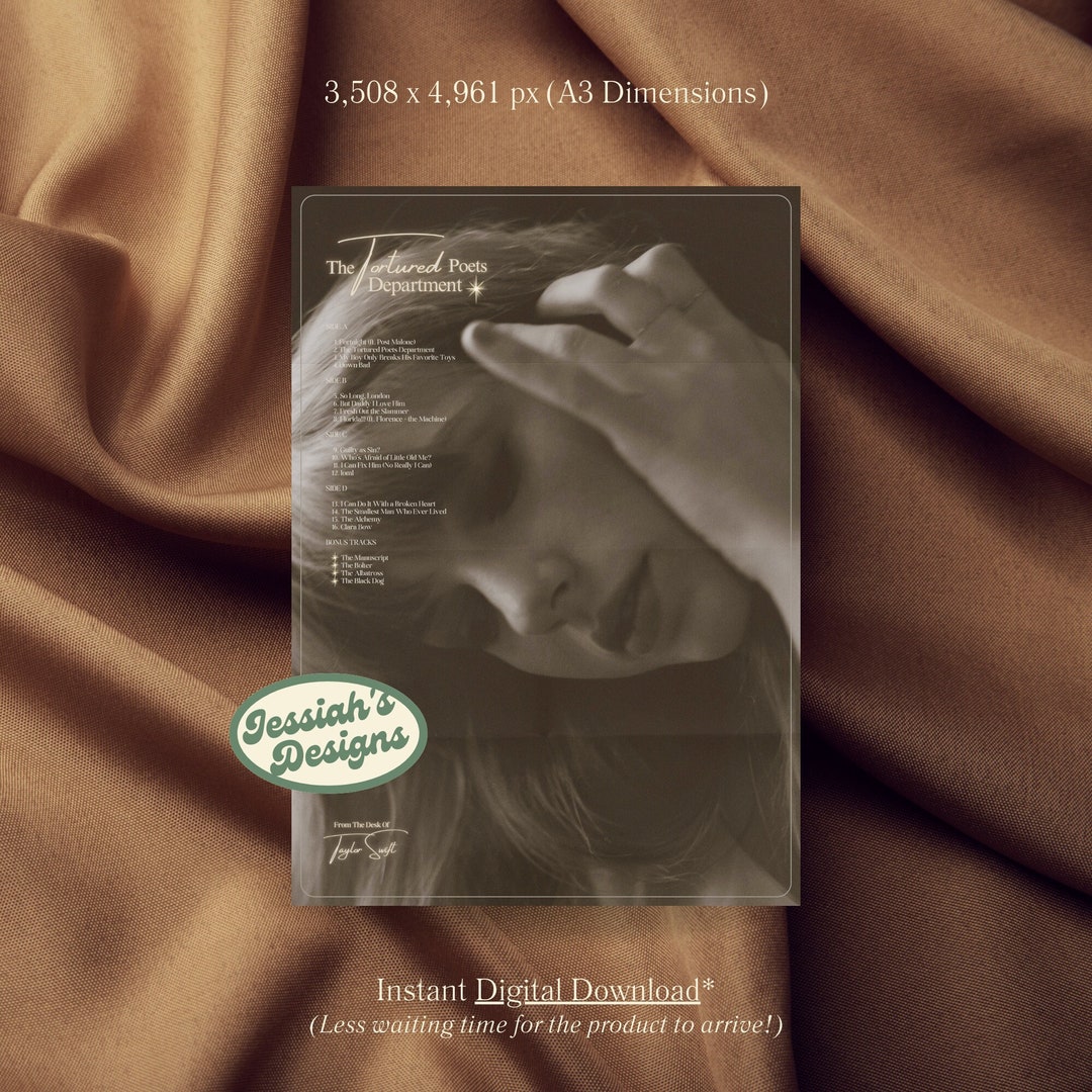 The Tortured Poets Department the Bolter Version TTPD Tracklist Poster ...