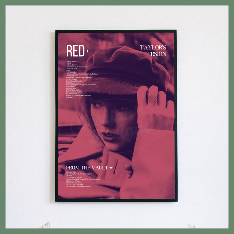 Red Taylor's Version Album Cover Art Print, Red TV Taylor Swift ...