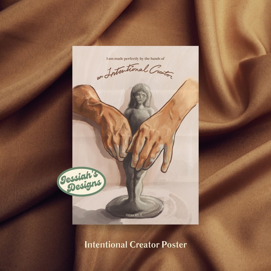 Hand-drawn 'intentional Creator' Inspirational Artwork Christian Wall ...