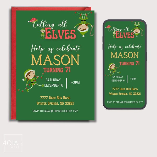 Elf Invitation - Etsy