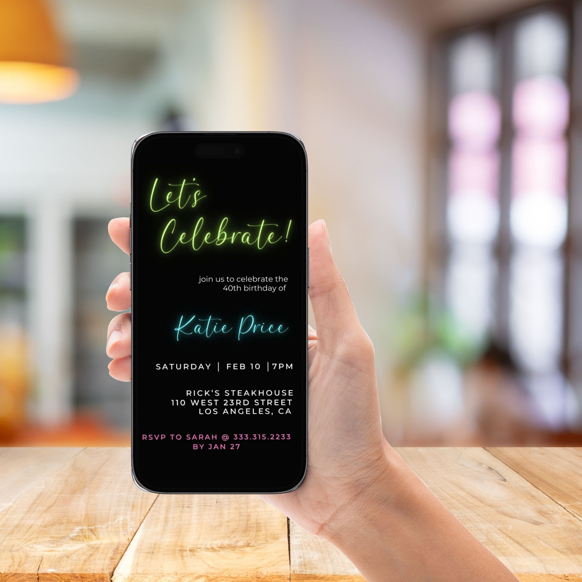 Birthday Invitation, 40th Birthday, Milestone Birthday, Mobile Evite - Etsy