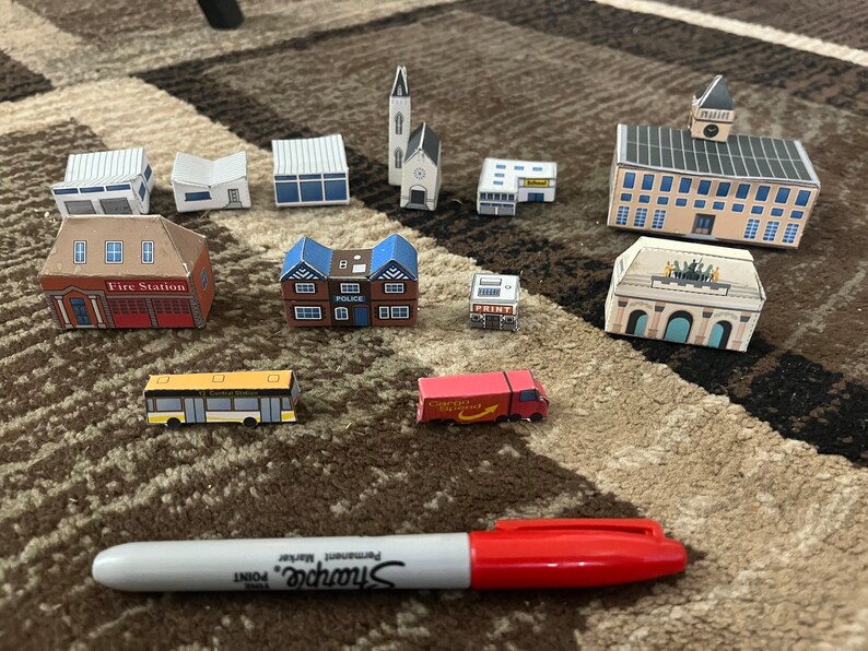 Town Buildings Paper Models - Etsy