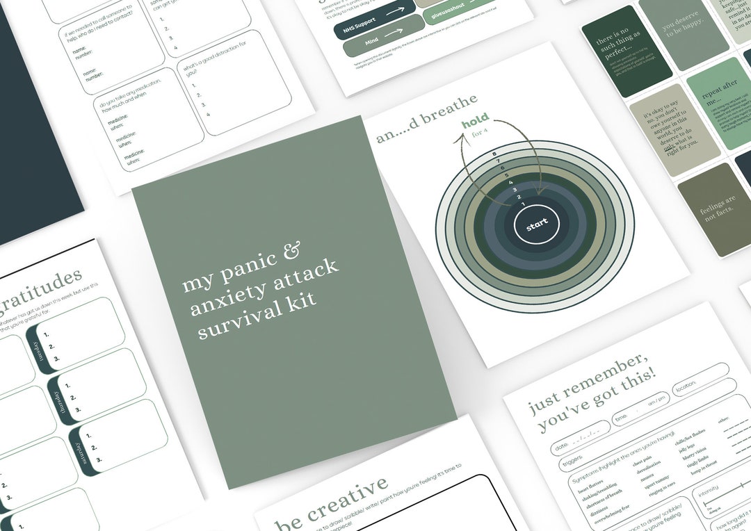 Printable Panic & Anxiety Worksheet Kit | 17 Pages Including CBT ...