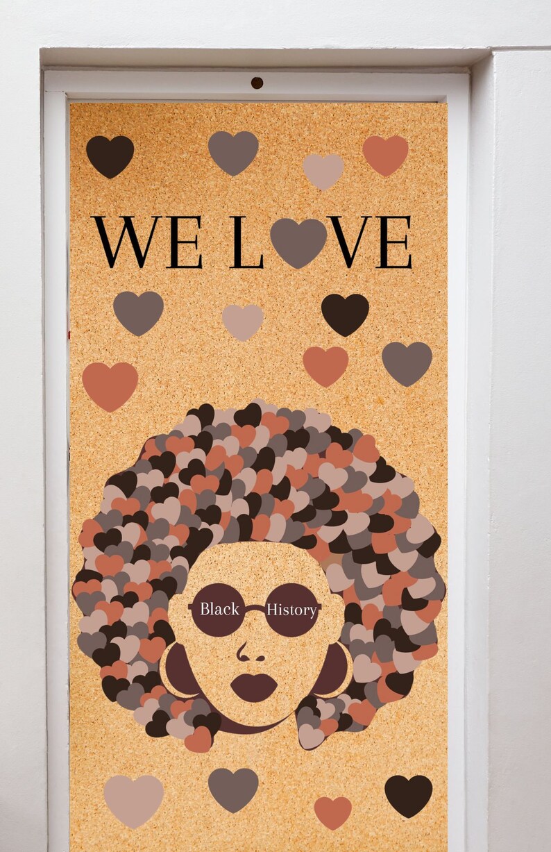 Black History Valentine's Day Bulletin Board Kit, Classroom Door Decor ...