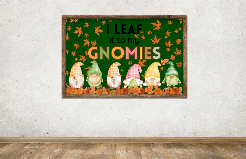 Thanksgiving Gnomes Bulletin Board Kit Printable, Fall Classroom Decor ...