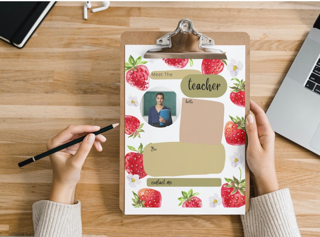 Strawberry Meet the Teacher Template | Printable, Custom Introduction ...