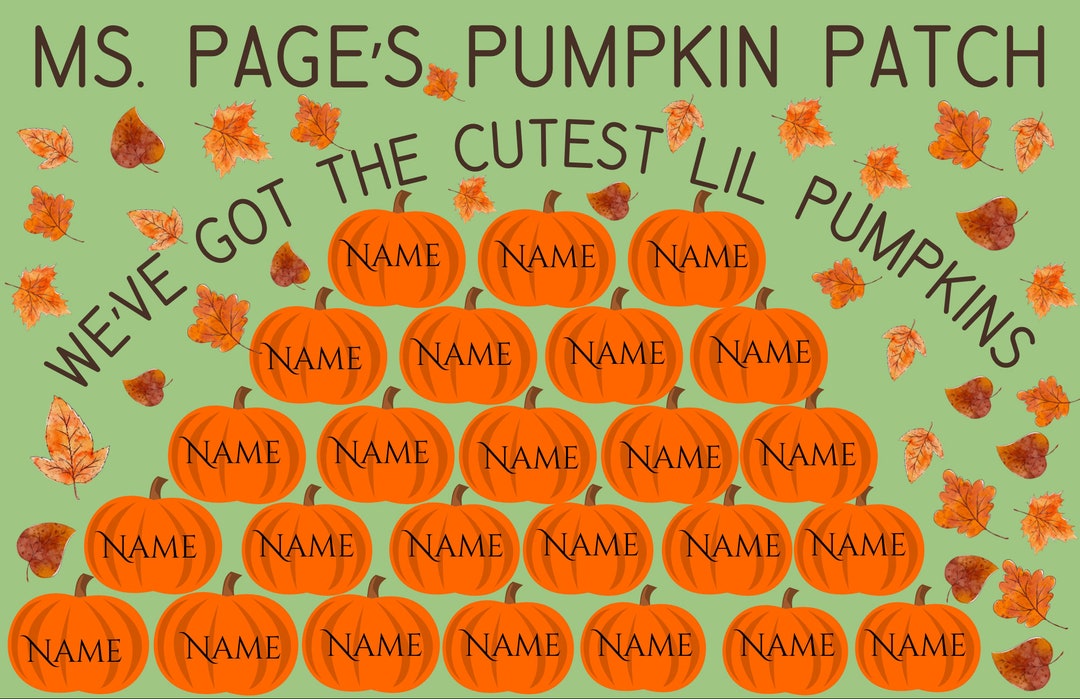 Pumpkin Patch Classroom Bulletin Board | Cozy Fall Printable Decor ...