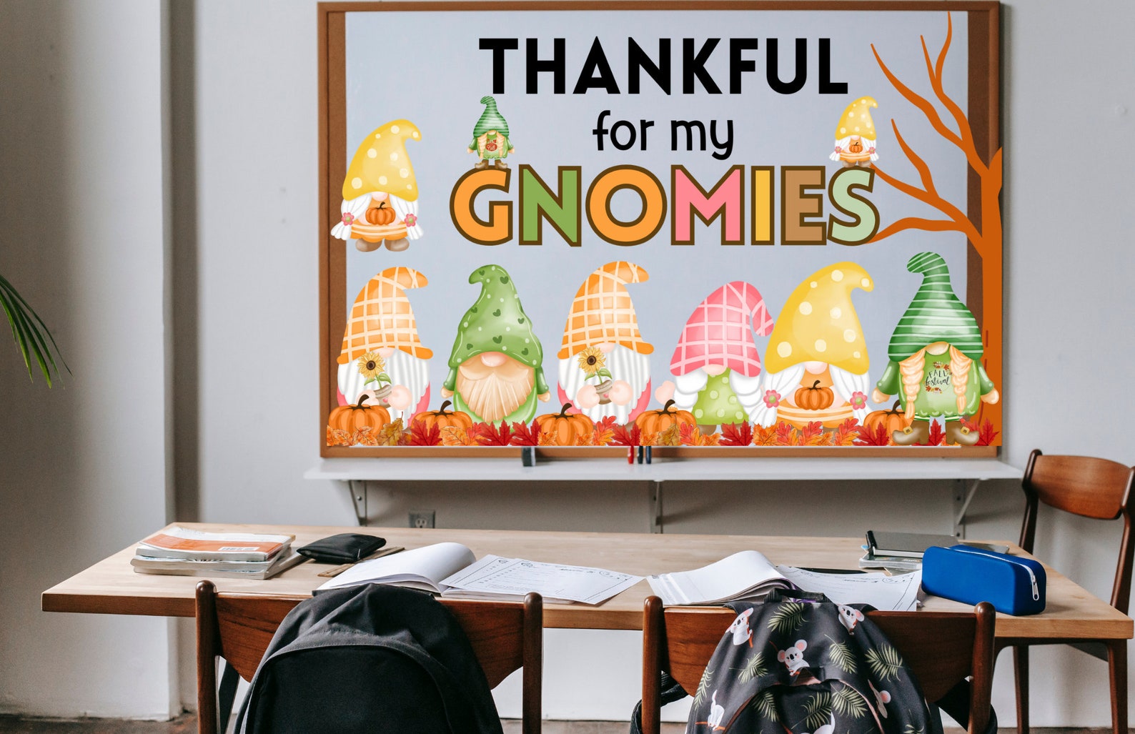 Thanksgiving Gnomes Bulletin Board Kit Printable, Fall Classroom Decor ...