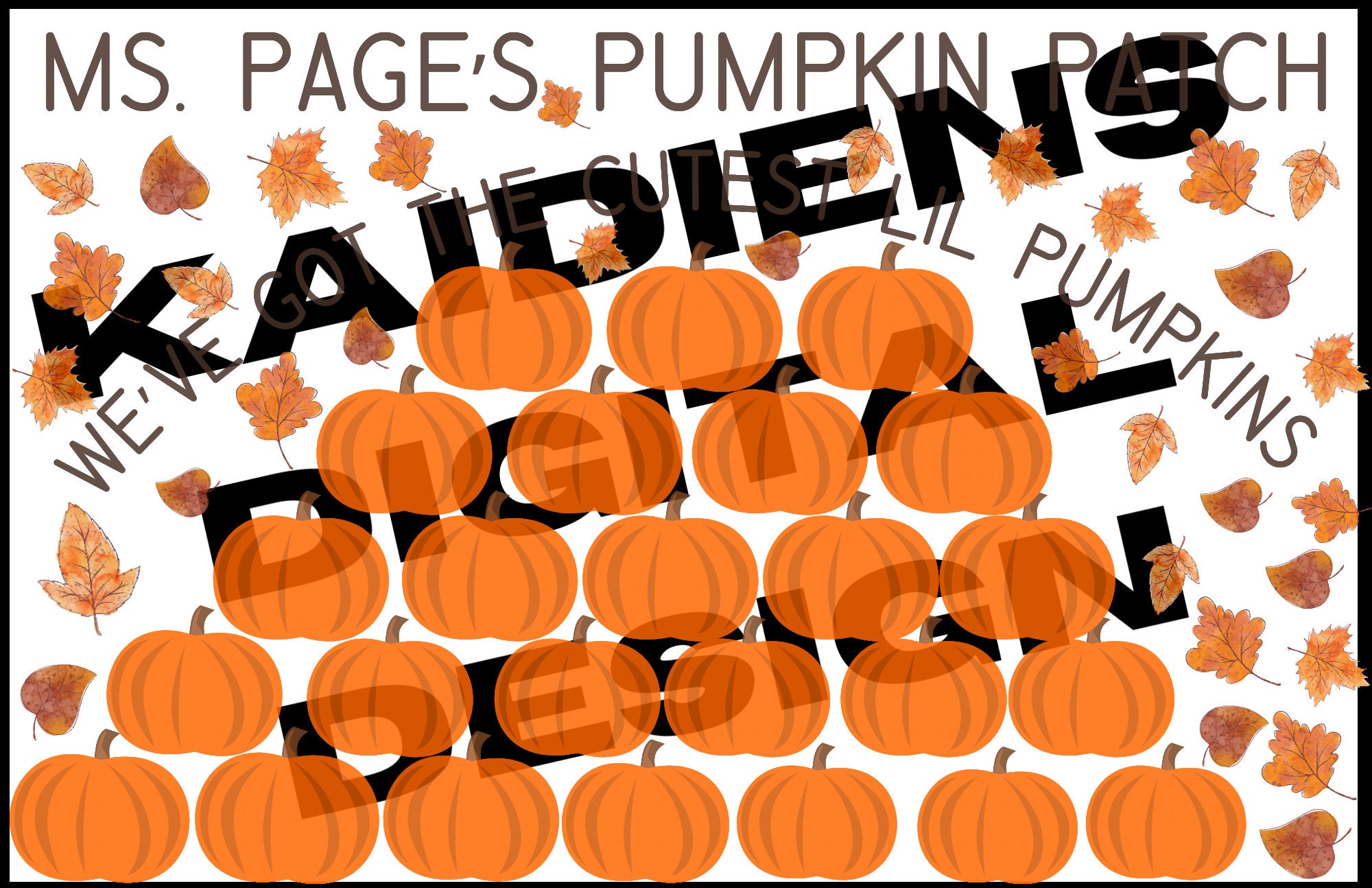 Pumpkin Patch Classroom Bulletin Board | Fall Printable Decor (digital ...