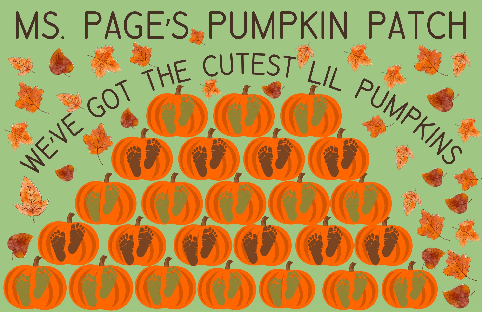 Pumpkin Patch Classroom Bulletin Board | Fall Printable Decor (digital ...