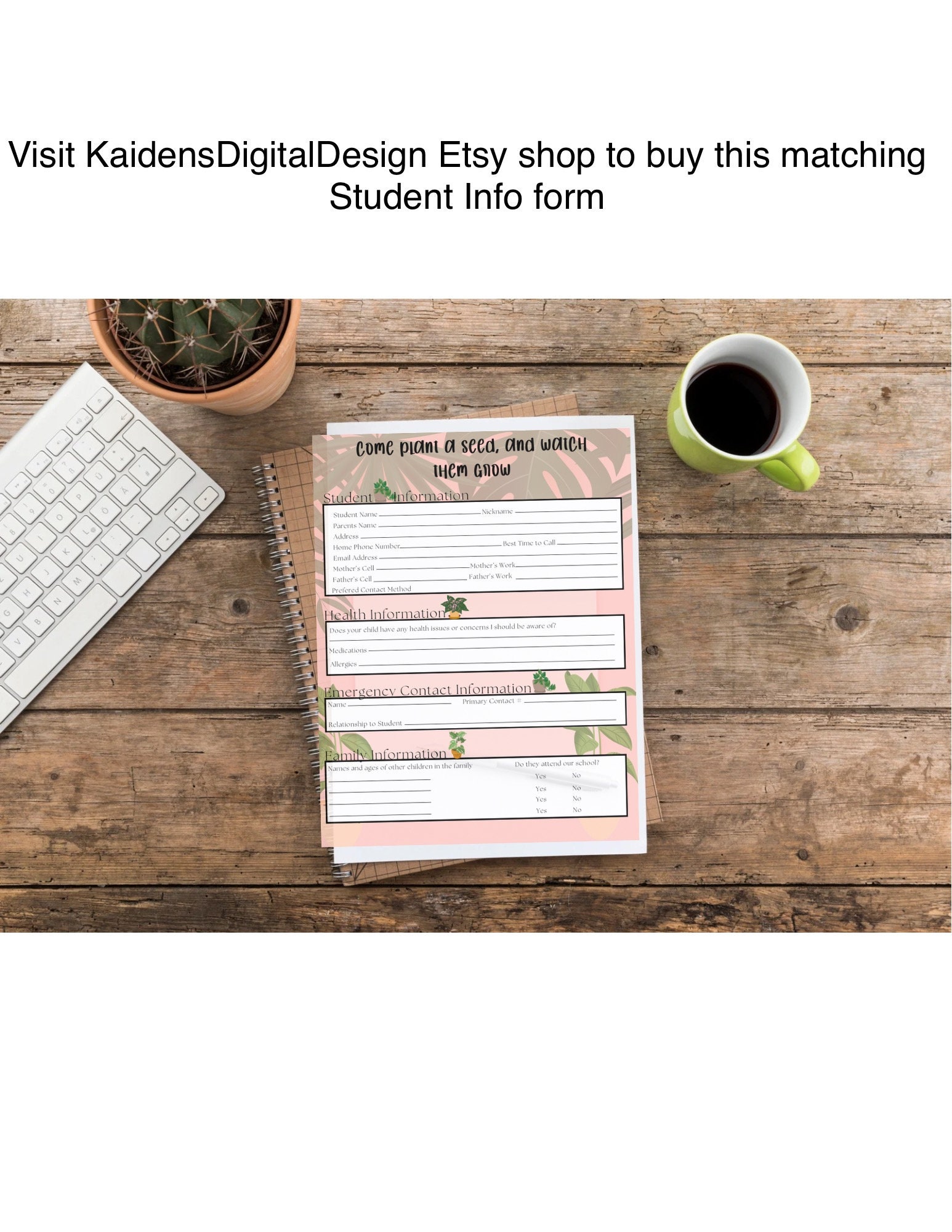 Meet the Teacher Plant Digital Template, Editable Printable, Classroom ...