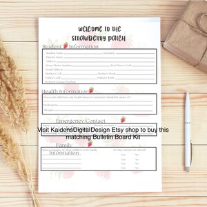 Strawberry Bulletin Board Kit: Summer Classroom Decor - Etsy