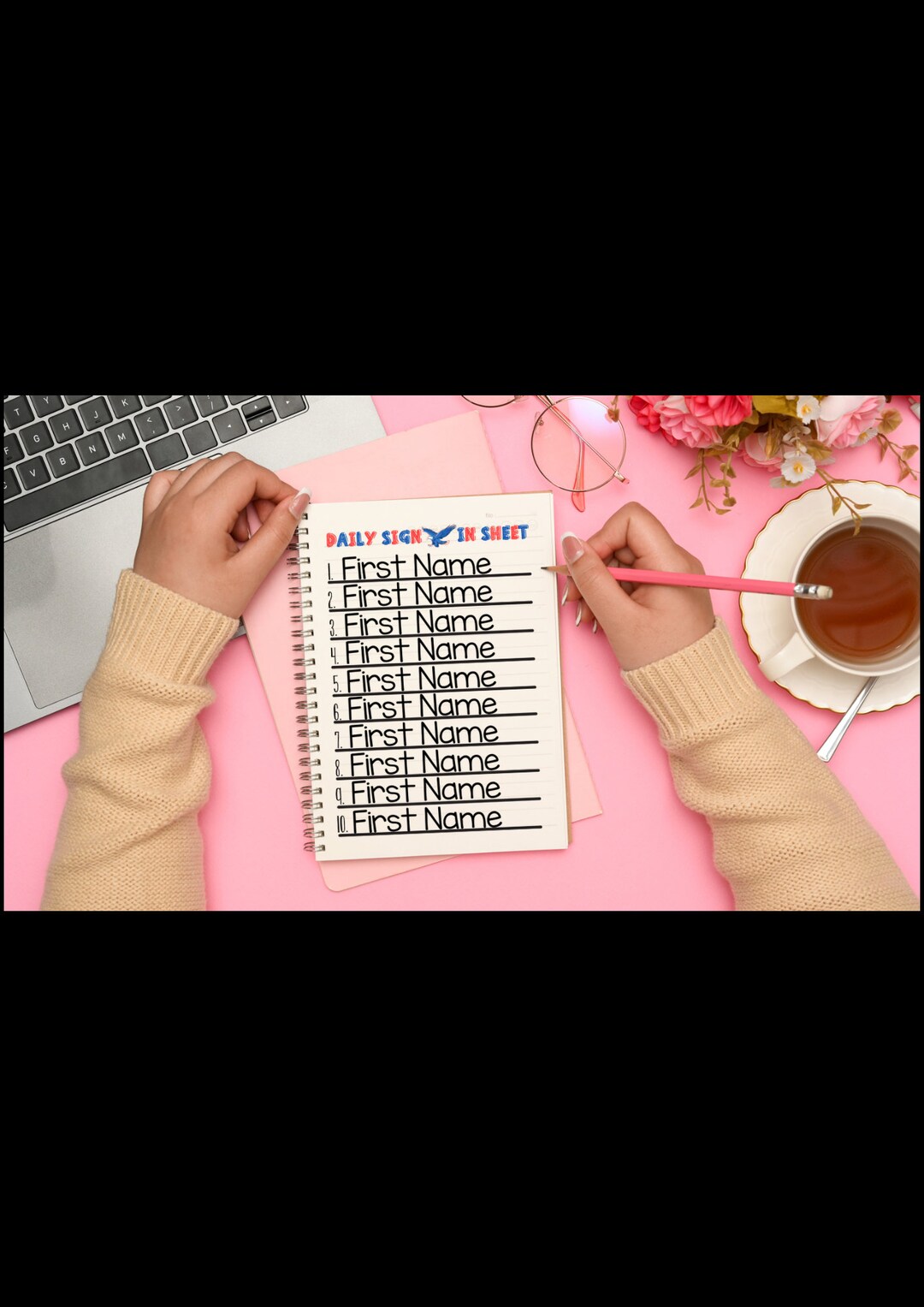 Preschool Trace Sign in Sheet, Name Recognition Activity, Preschool ...
