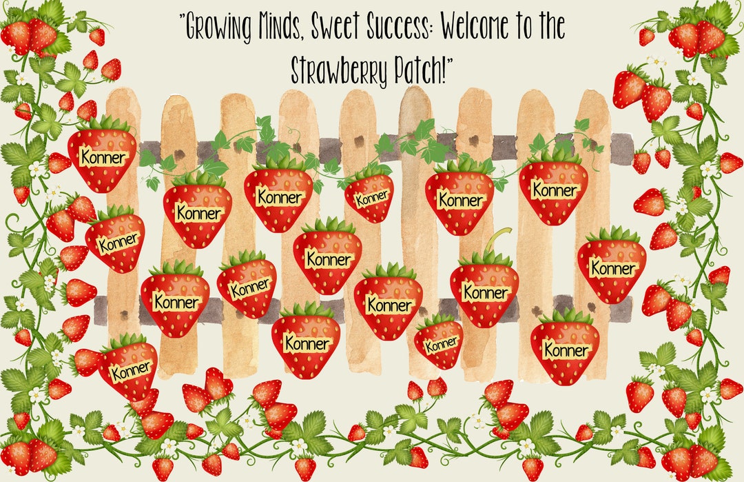 Strawberry Bulletin Board Kit: Summer Classroom Decor - Etsy