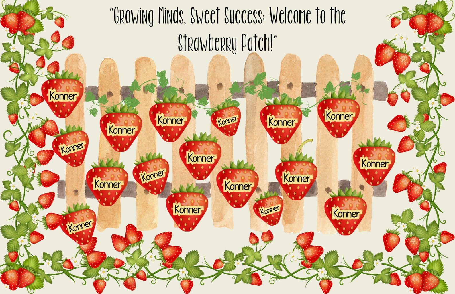 Strawberry Bulletin Board Kit: Summer Classroom Decor - Etsy