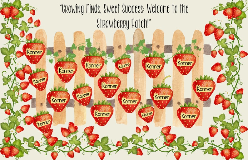 Strawberry Bulletin Board Kit: Summer Classroom Decor - Etsy
