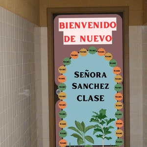 Editable Spanish Bulletin Board Kit, Door Decor Kit, Spanish Teacher ...