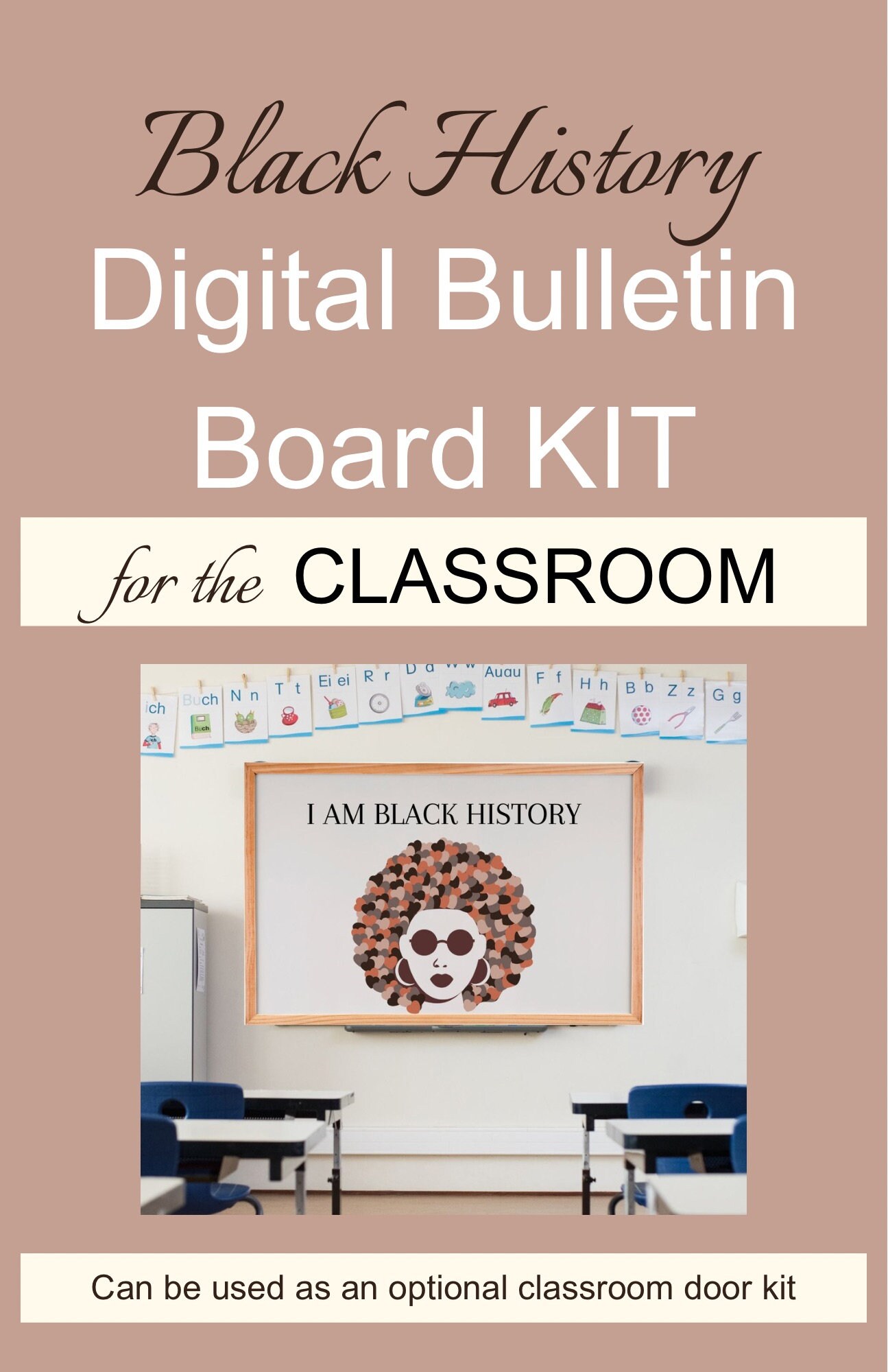 Black History Valentine's Day Bulletin Board Kit, Classroom Door Decor ...