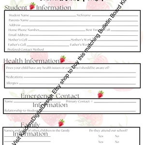 Strawberry Bulletin Board Kit: Summer Classroom Decor - Etsy