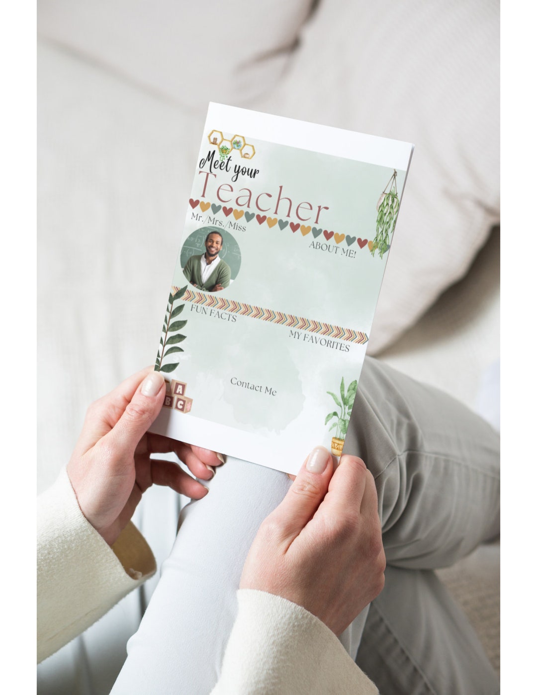 Boho Chic Editable Teacher Introduction Template, Rustic Meet the ...