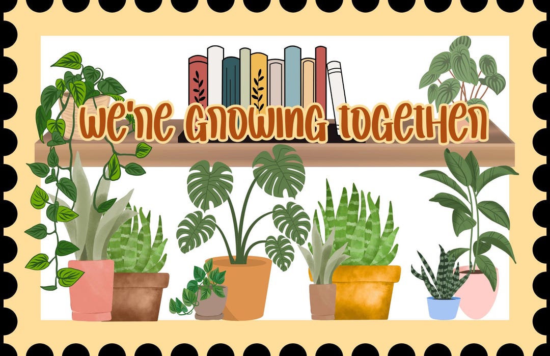 Boho Plant Classroom Bulletin Board Kit: 'we're Growing Together ...