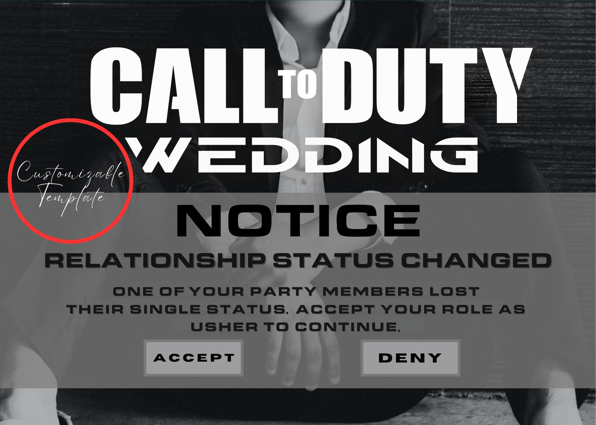Customizable Call of Duty Usher Proposal Card- Canva Link - Etsy