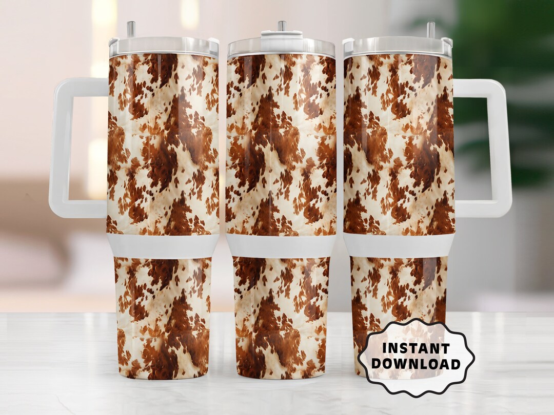 Cow Print Stanley Tumbler Wrap | Western Sublimation Design (PNG ...
