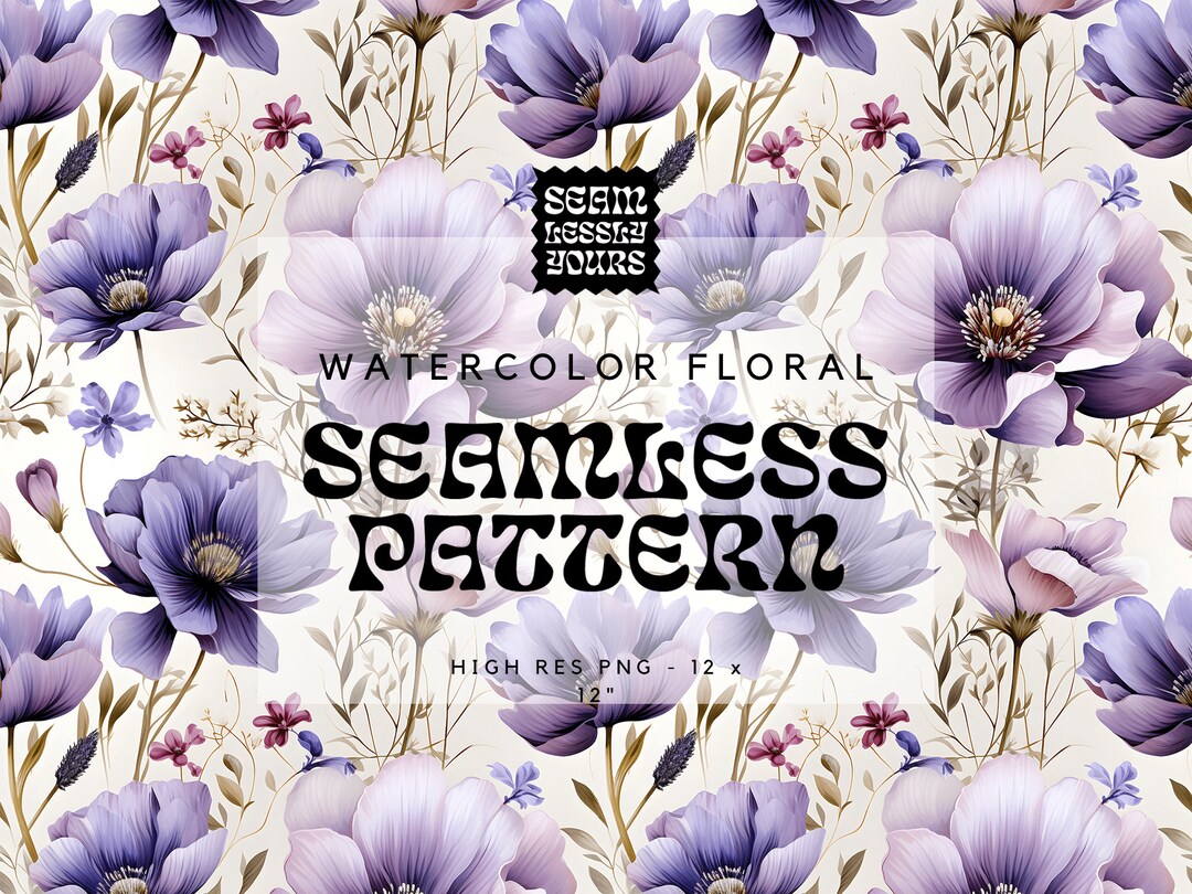 Watercolor Flowers Digital Seamless Patterns for Fabric, Instant ...