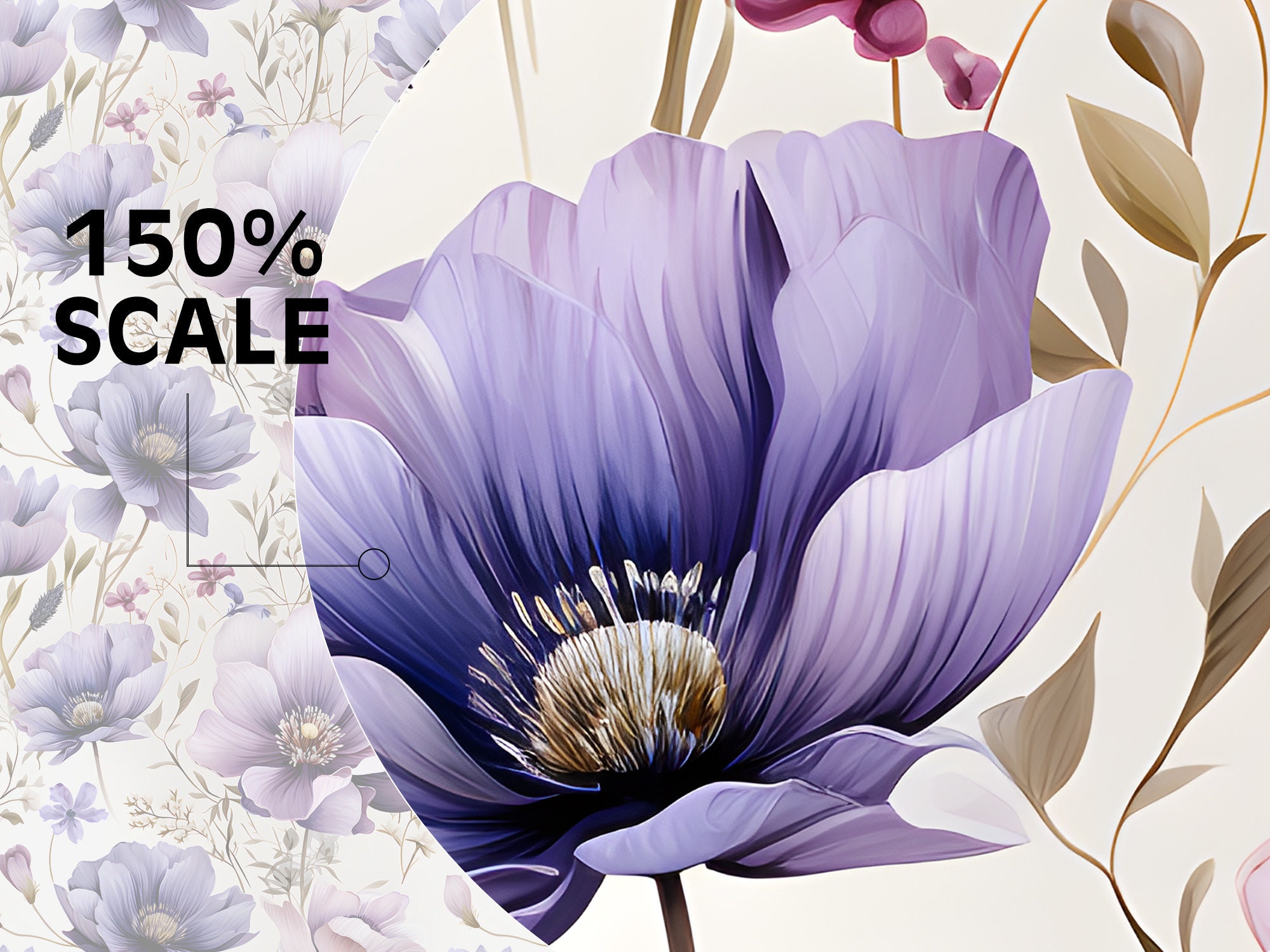 Watercolor Flowers Digital Seamless Patterns for Fabric, Instant ...