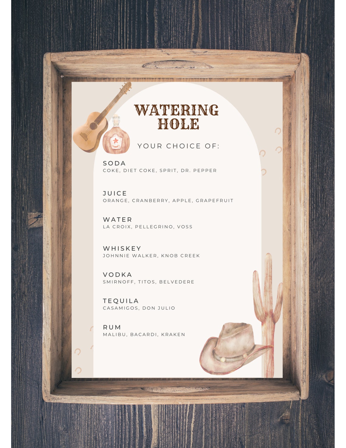 How the West Was One , First Birthday , Menu , Food Menu , Drink Menu ...