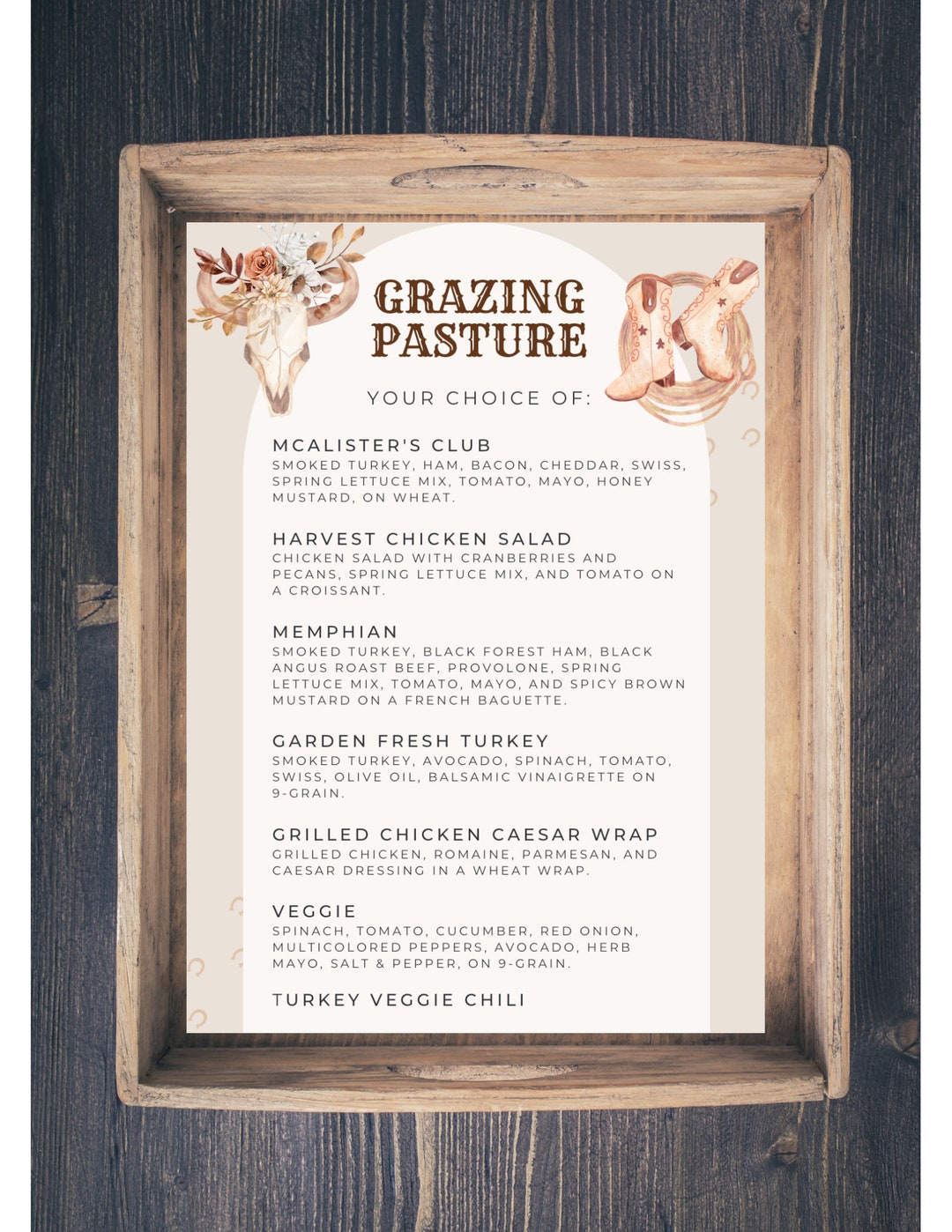 How the West Was One , First Birthday , Menu , Food Menu , Drink Menu ...