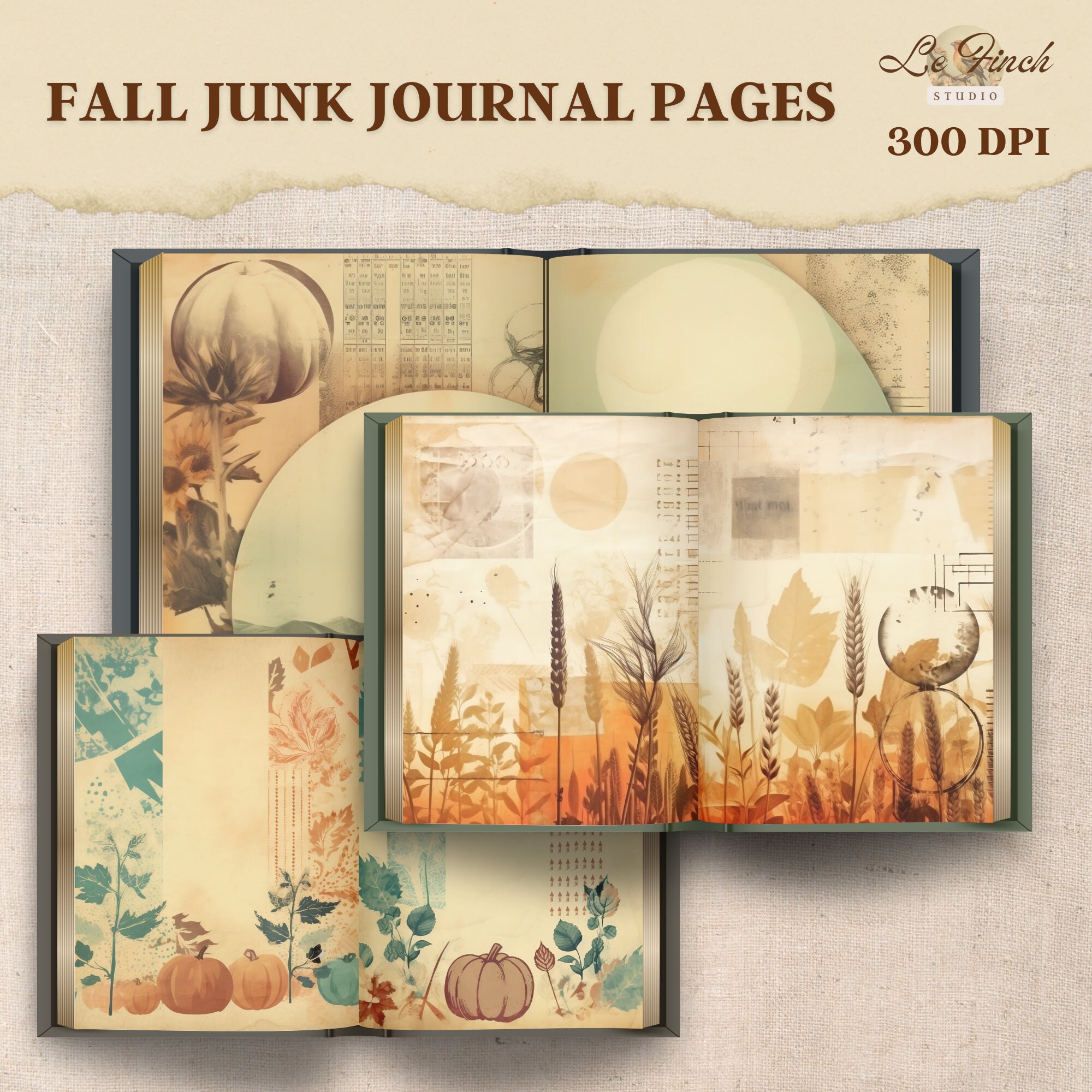 Fall Junk Journal Kit With Fall Digital Papers Fall Tags and Fall ...