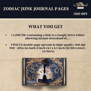 Zodiac Junk Journal Printable Pages Astrology Journal Digital Papers ...