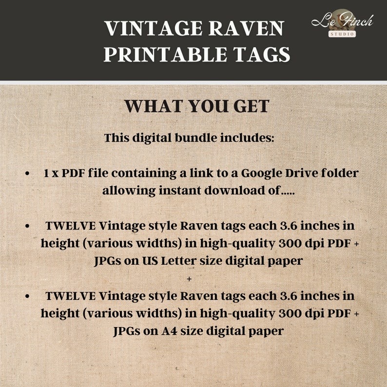 Raven Printable Gift Tags for Halloween Junk Journal Vintage Ravens ...