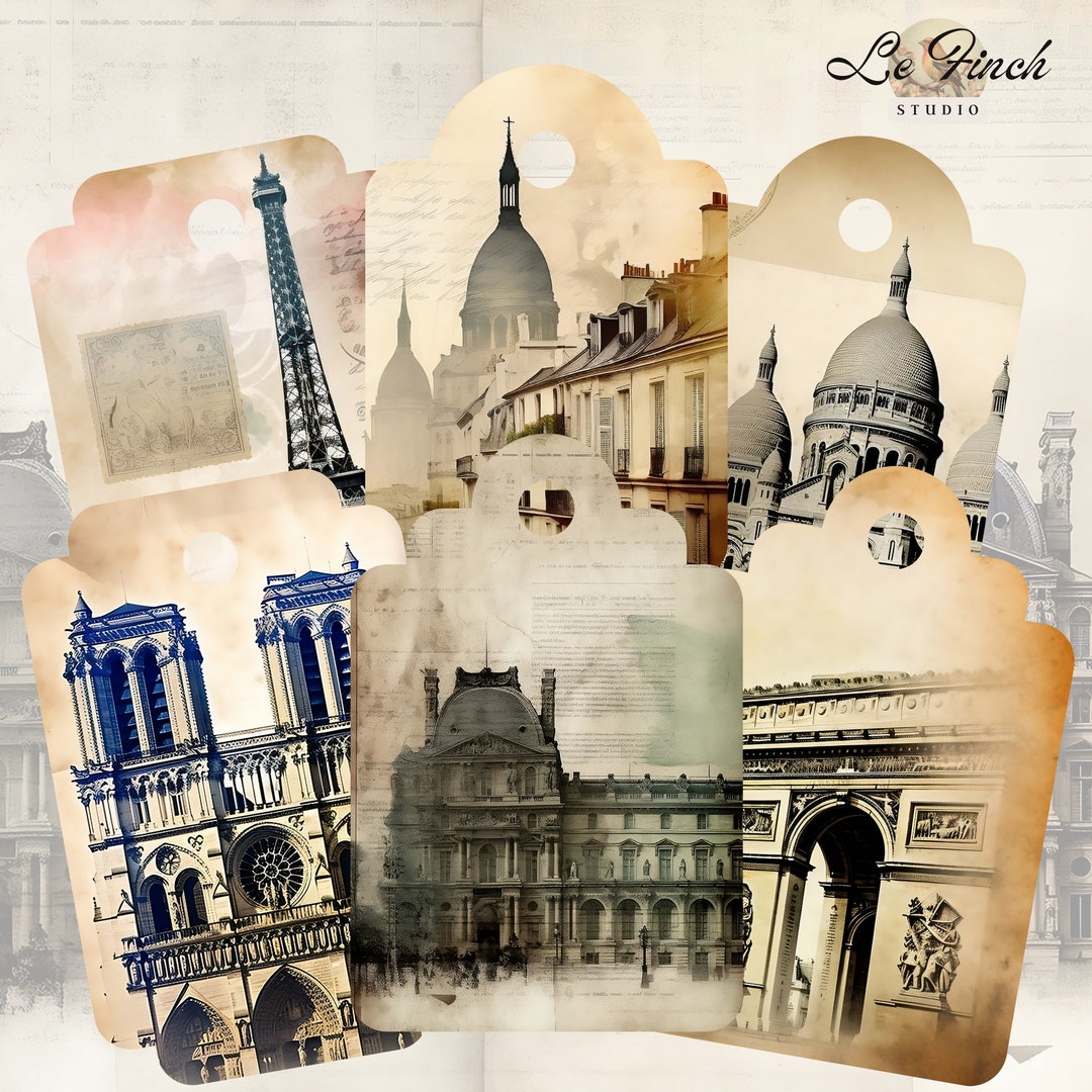 Paris Printable Tags for French Junk Journal France Ephemera Junk ...
