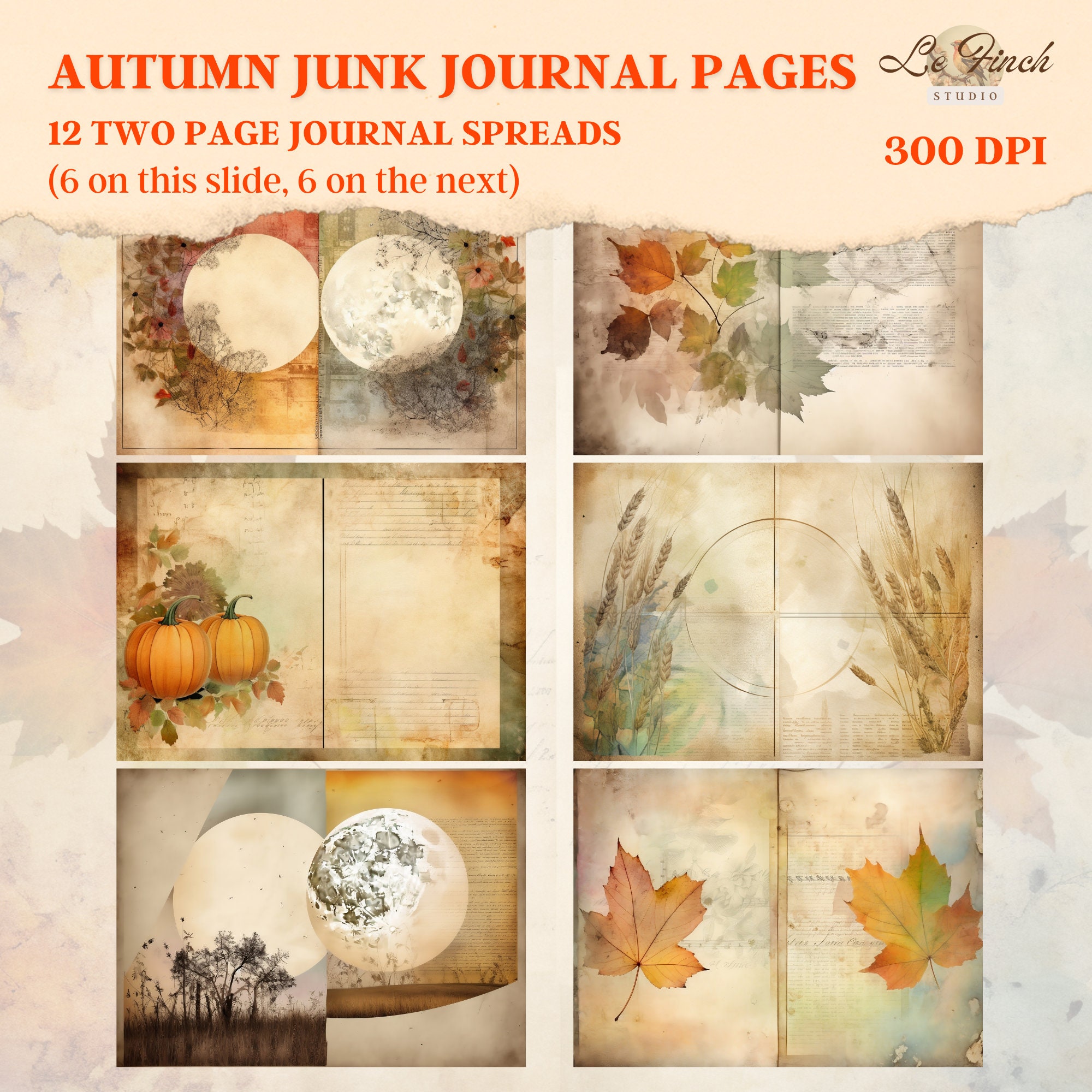 Autumn Junk Journal Printable Pages Fall Digital Papers Autumn Junk ...