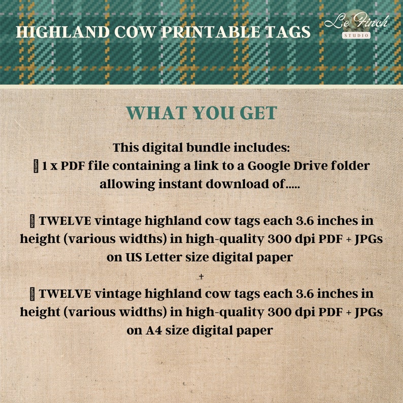 Highland Cow Printable Tags for Farm Living Junk Journal Vintage Farm ...