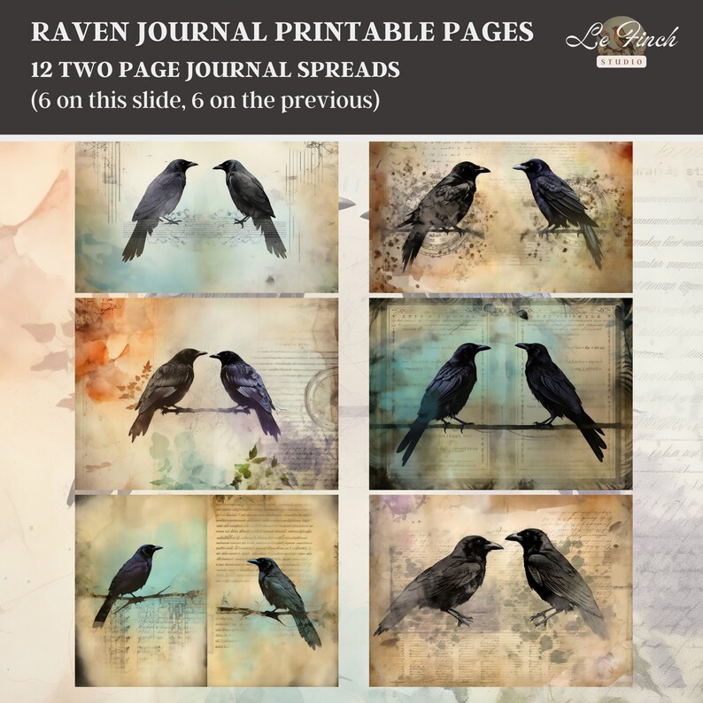 Vintage Raven Junk Journal Printable Pages Halloween Journal Digital ...
