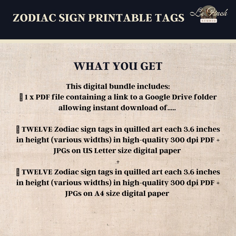 Zodiac Sign Printable Tags for Astrology Junk Journal Cosmic Ephemera ...