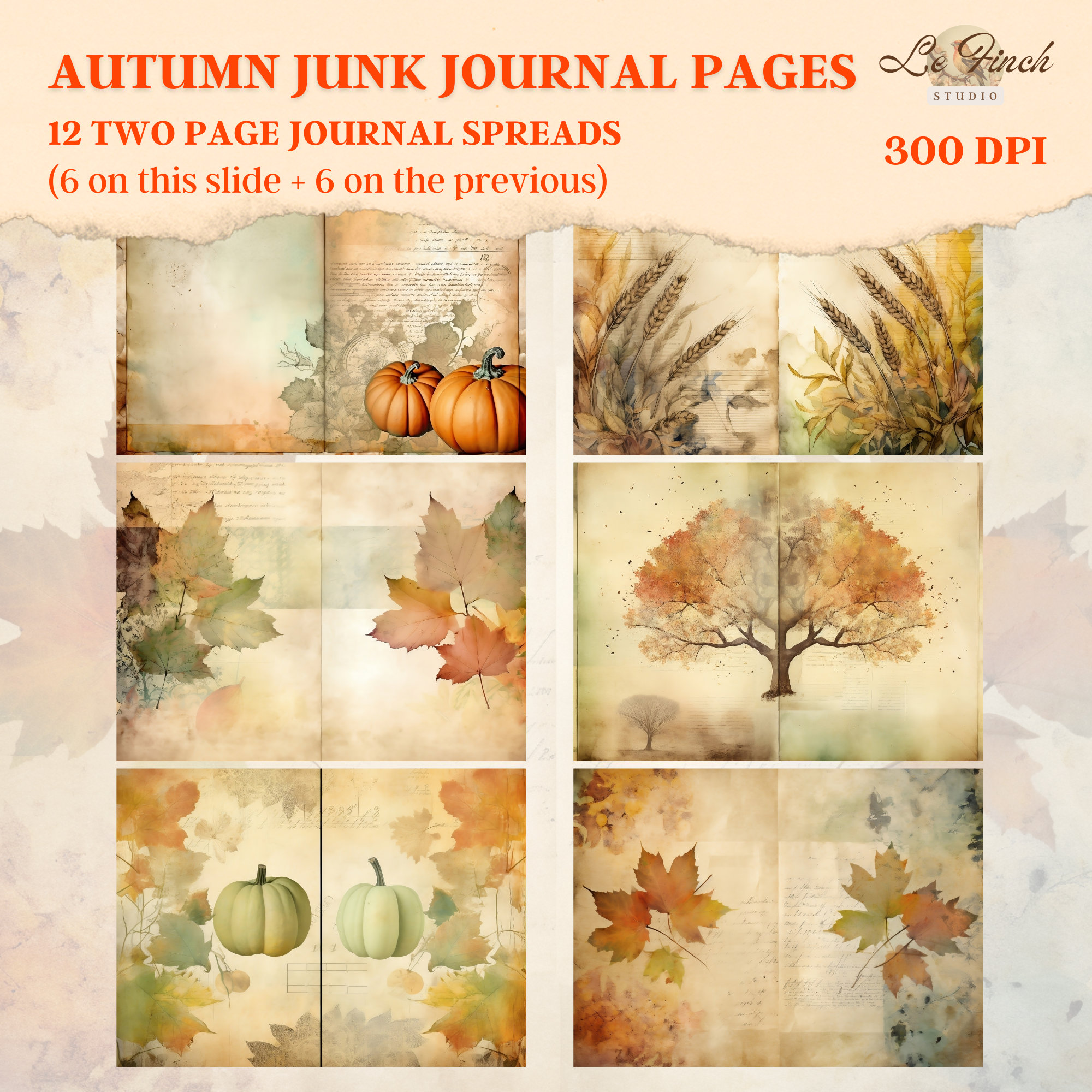 Autumn Junk Journal Printable Pages Fall Digital Papers Autumn Junk ...