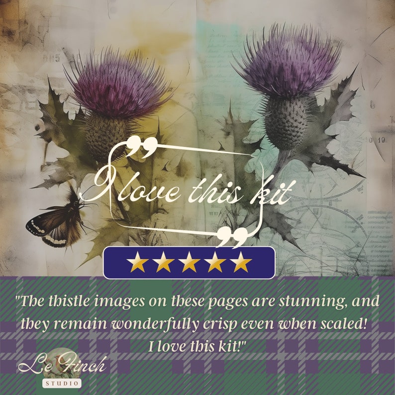 Thistle Journal Printable Paper With Vintage Scottish Thistle Digital ...