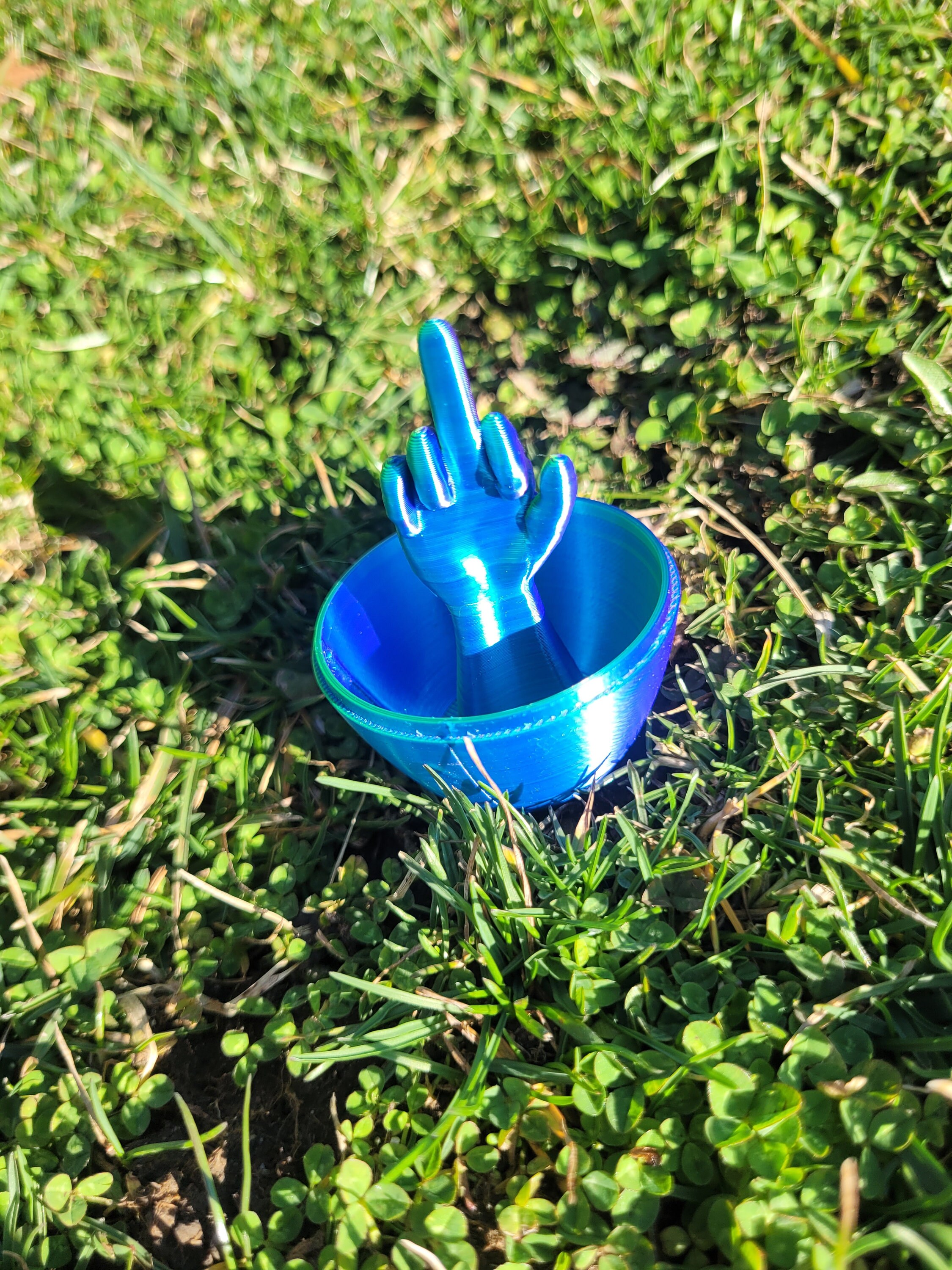 Middle Finger Egg - Tricolor Blue Purple Yellow - Etsy