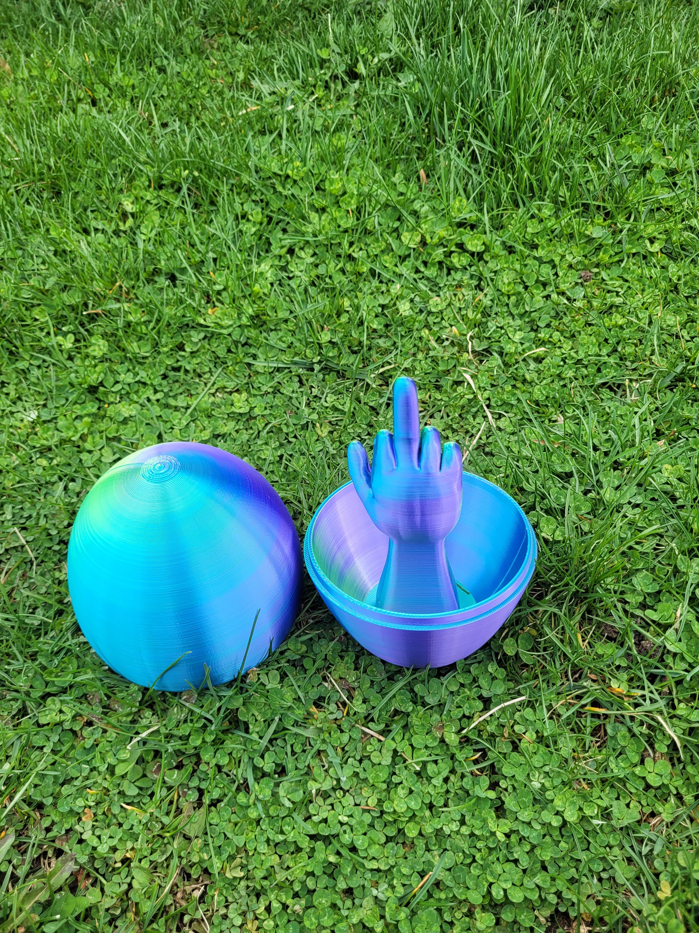 Giant Middle Finger Egg Tricolor Blue Purple Yellow - Etsy