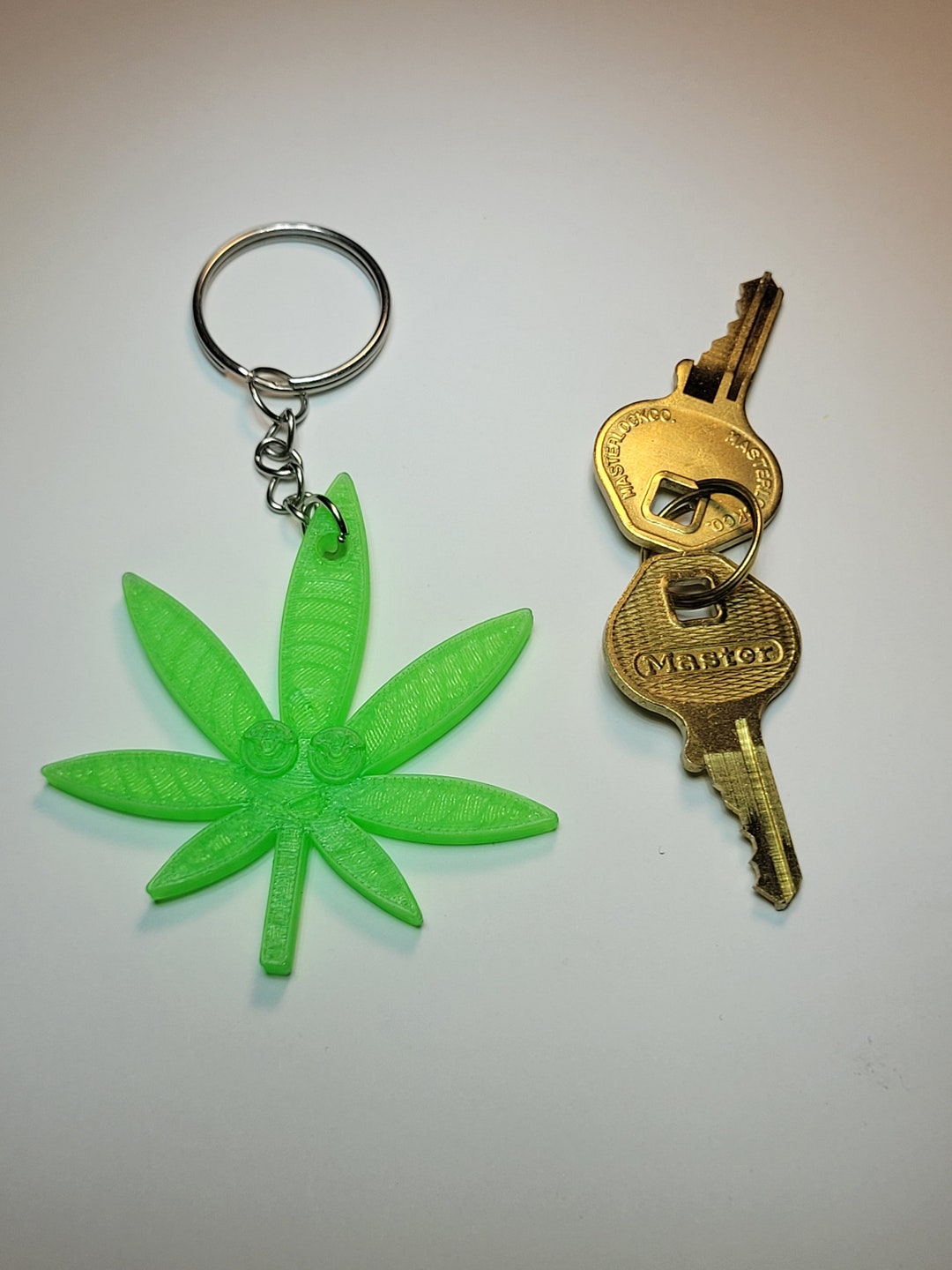 Pot Leaf Key Chain Transparent Green - Etsy