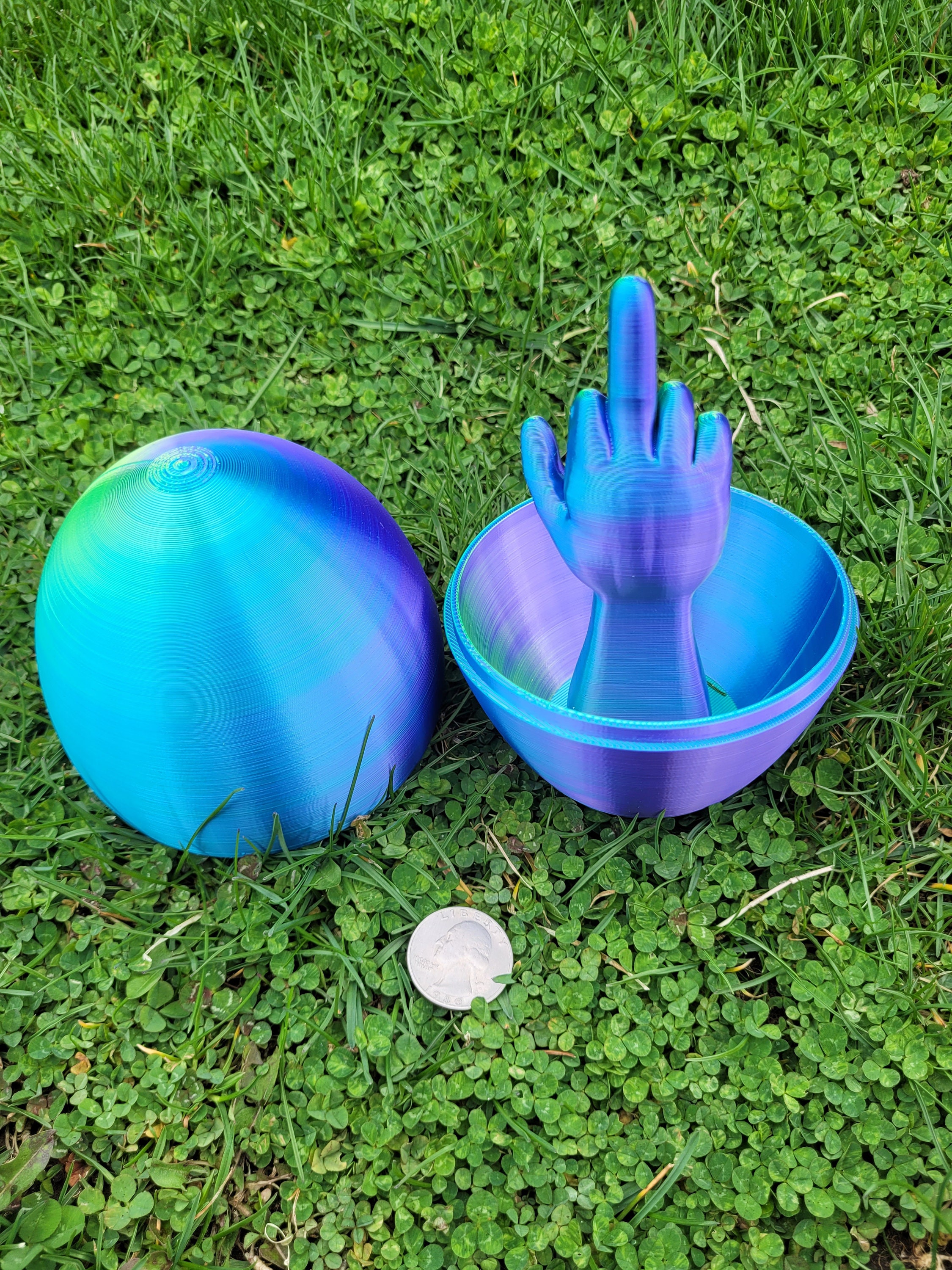 Giant Middle Finger Egg Tricolor Blue Purple Yellow - Etsy