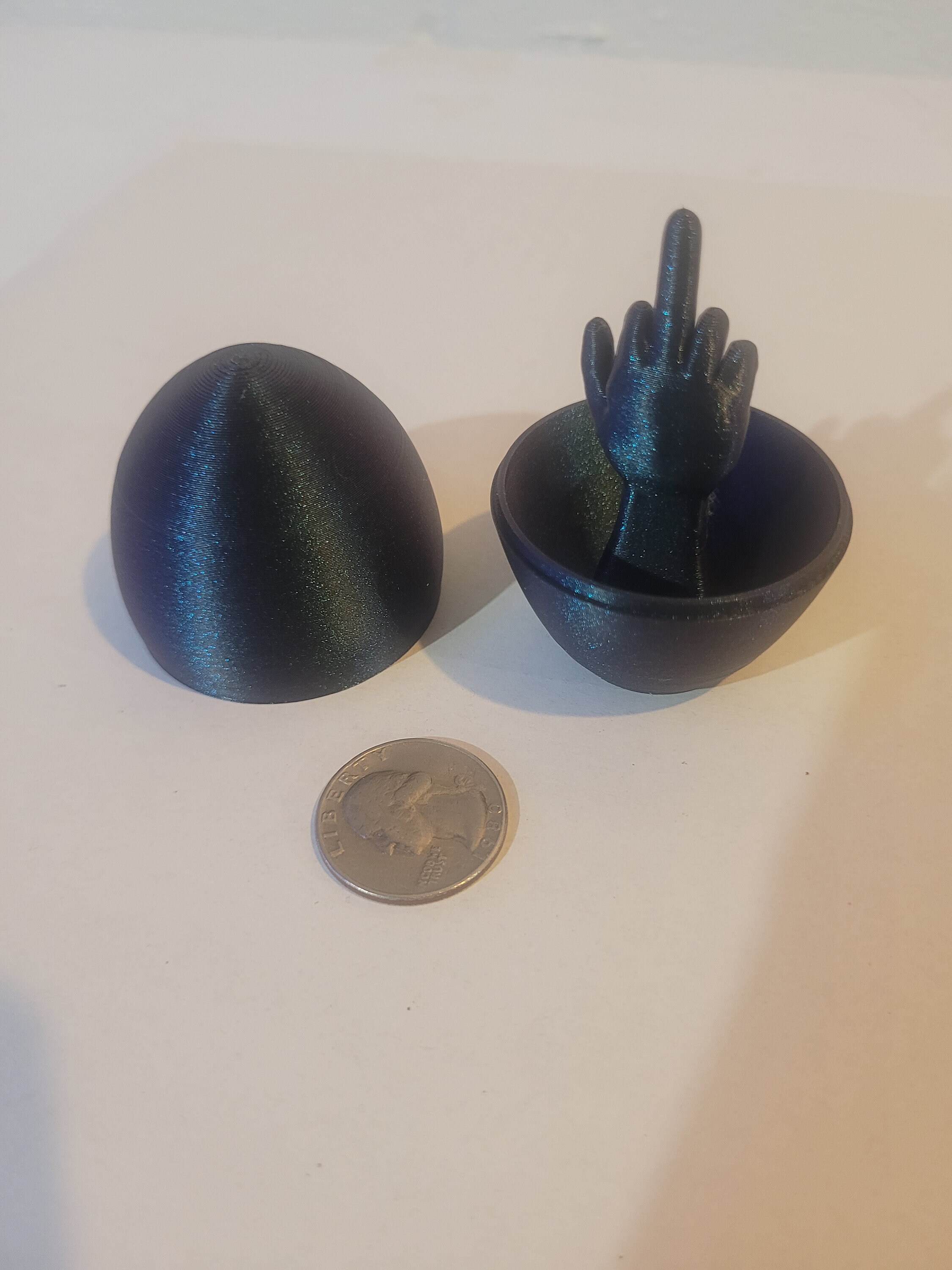 Middle Finger Egg - Burnt Titanium - Etsy