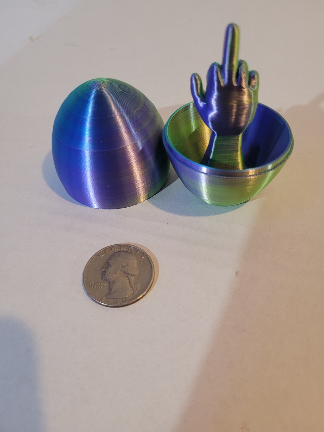 Middle Finger Egg - Tricolor Blue Purple Yellow - Etsy