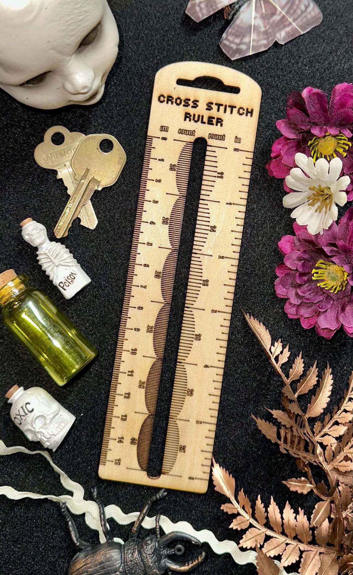 Wooden Cross Stitch Ruler - Etsy UK