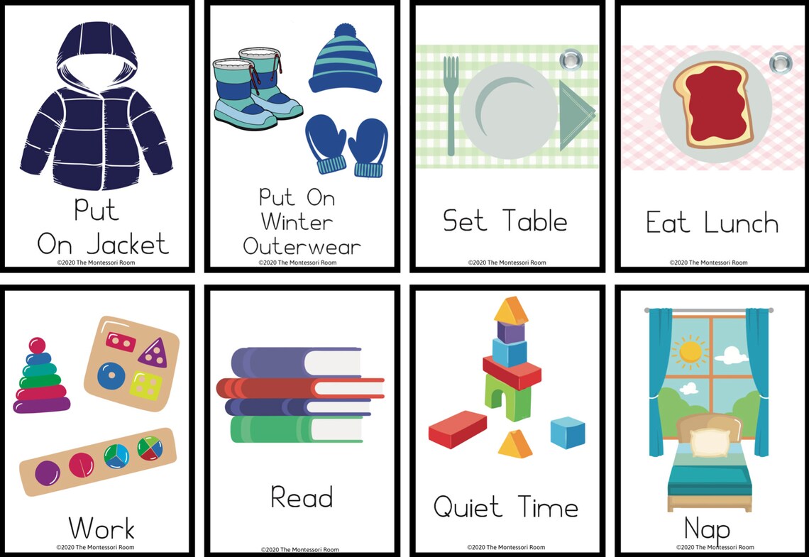Montessori Daily Routine Cards - Etsy